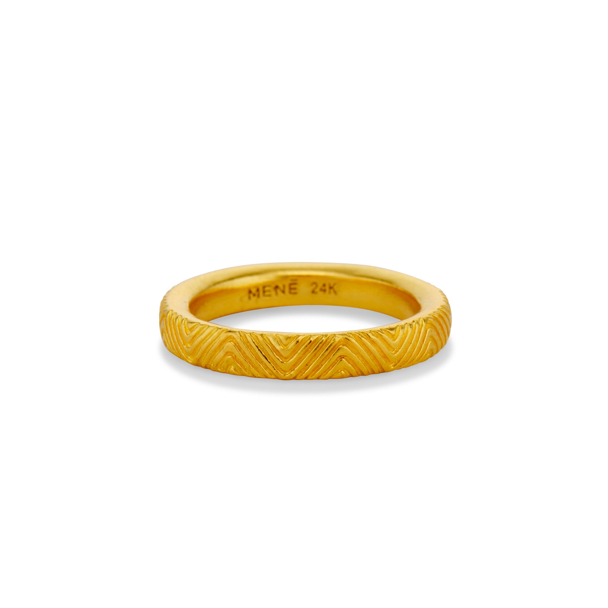 Menē Etched Ripple Ring - 24k Gold – Mene