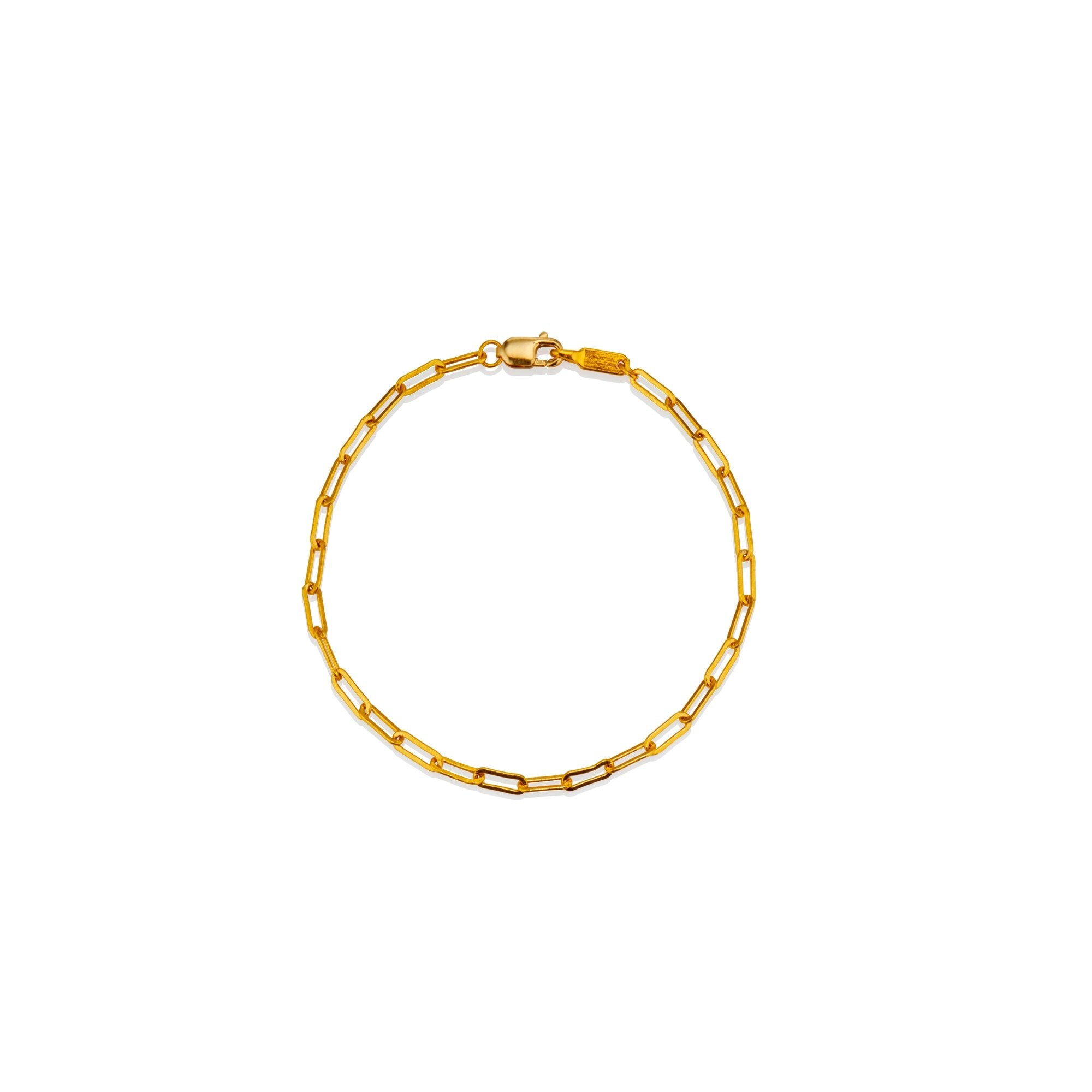 Menē Narrow Paperclip Chain Bracelet 24k Gold